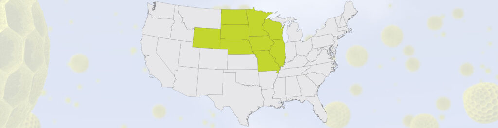 Pollen Allergy Seasons - IL, IA, MN, MO, NE, ND, SD, WI, WY